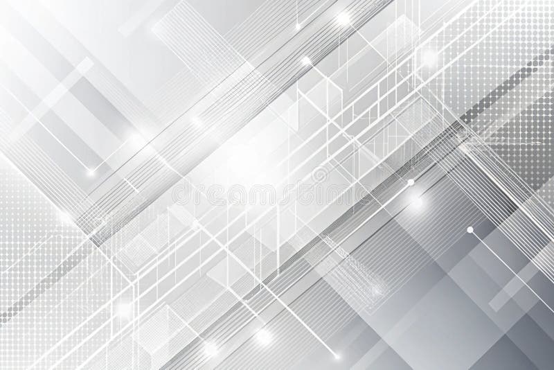 Abstract White and Gray Tech Background Stock Illustration ...