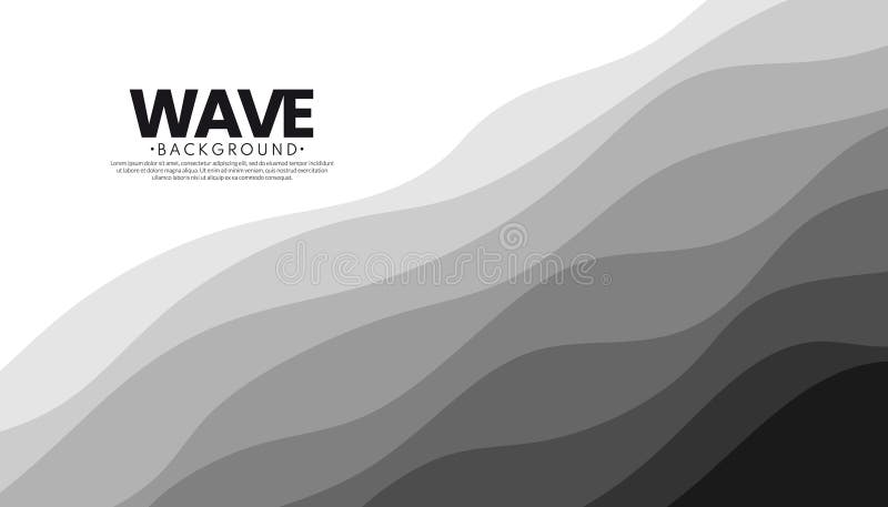 Abstract White Gray Wave Background. Minimal Style Gray Wave Curve ...