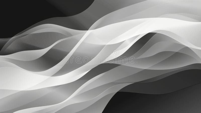 Abstract White and Gray Wave Pattern, Generative AI Stock Illustration ...