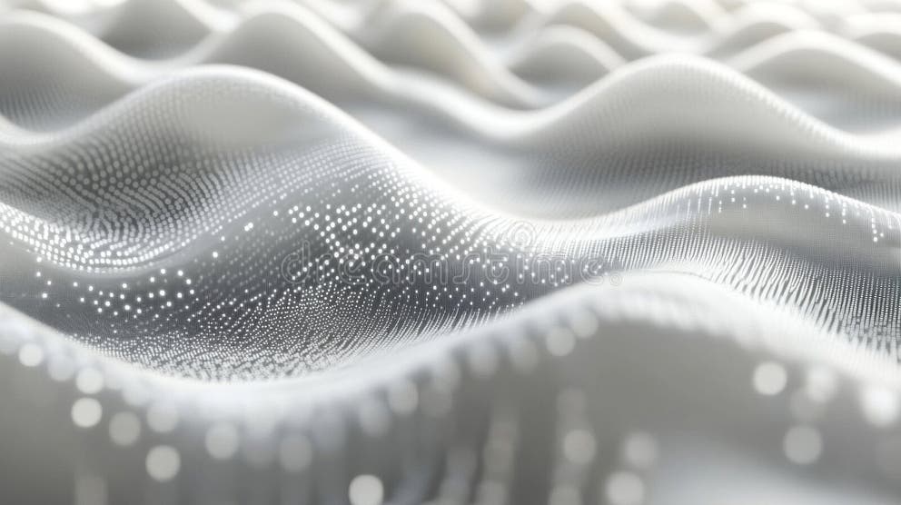 Abstract White and Gray Wavy Particle Background Stock Illustration ...