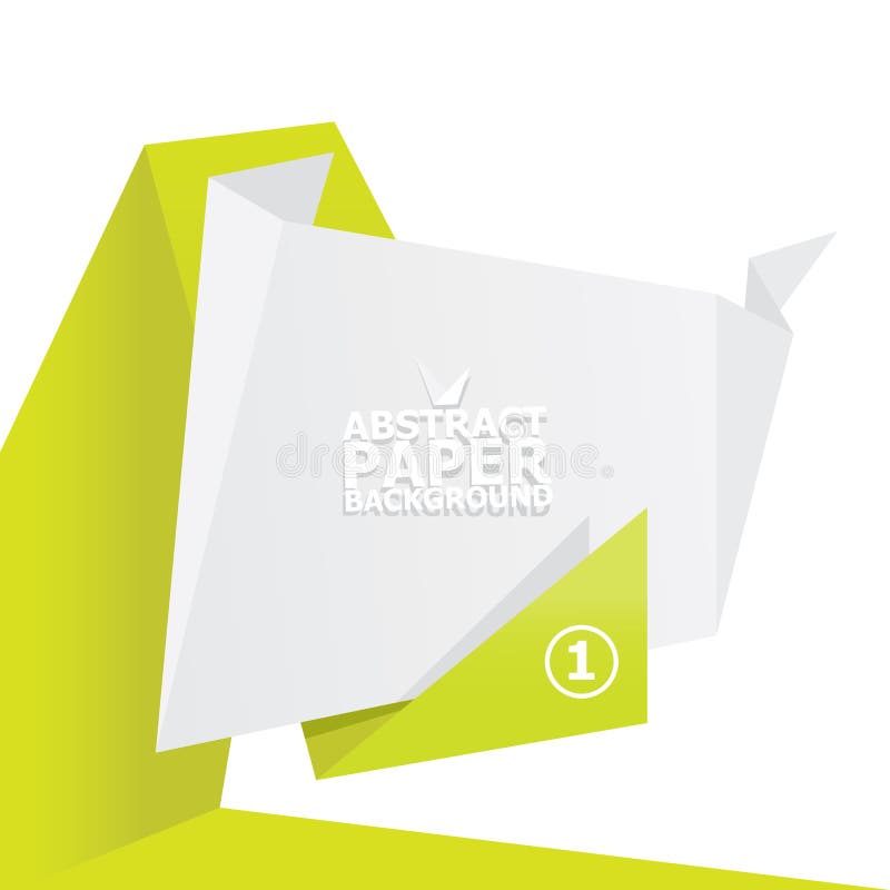 Abstract White and Green Paper Origami Background. Stock Vector ...