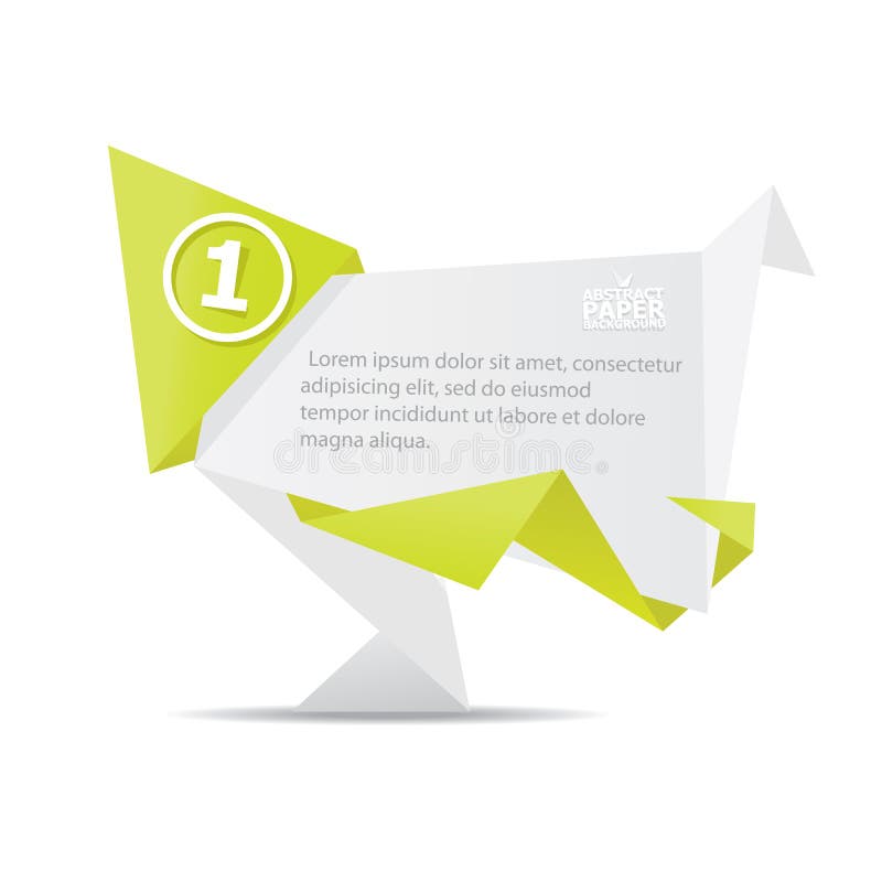 Abstract White and Green Paper Origami Background. Stock Vector ...