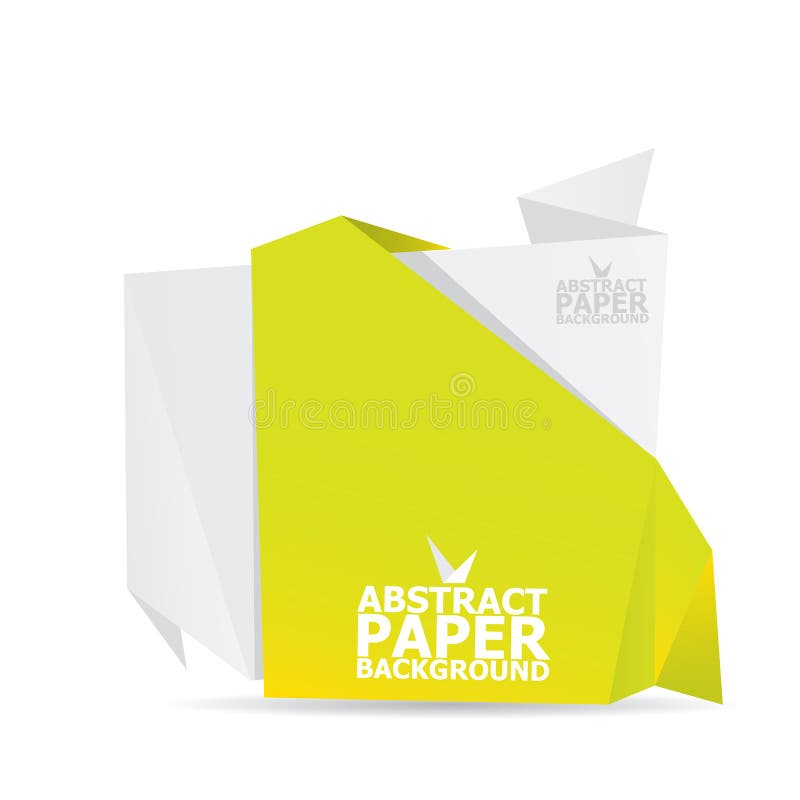Abstract White and Green Paper Origami Background. Stock Vector ...