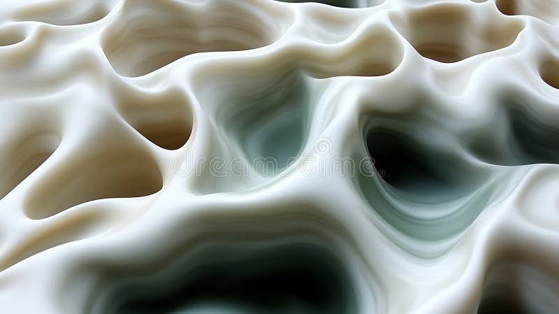 Abstract White and Green Swirling Fluid Forms Stock Illustration ...