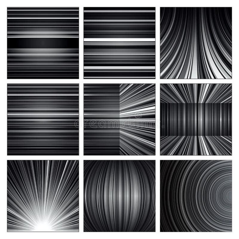 White and Grey Loading Icons on Black Background Stock Vector ...