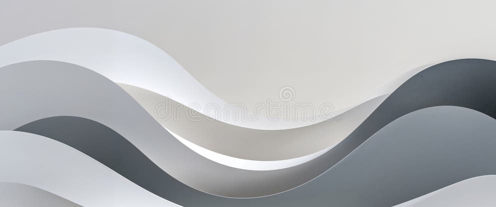 Abstract White and Grey Wavy Background Design Stock Photo - Image of ...