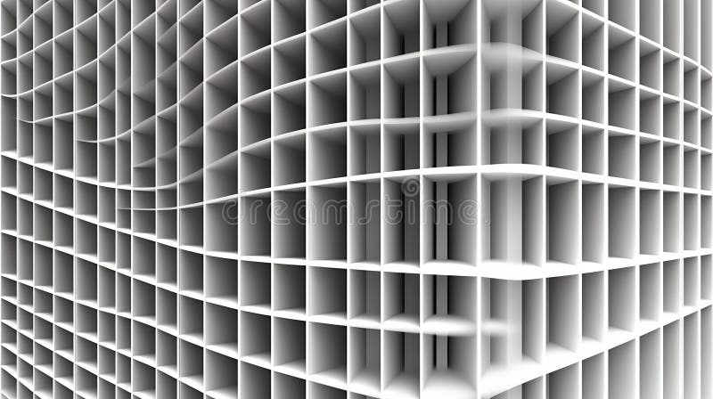 Abstract White Grid Structure Modern Architectural Design Curved ...