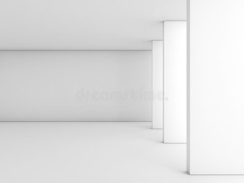 Abstract White Hall Interior with Columns Near Light Window Stock ...