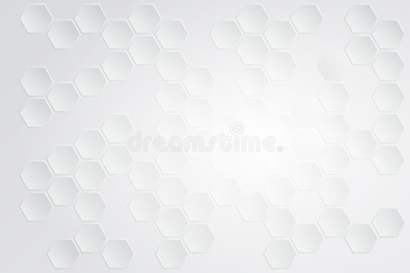 Abstract White Hexagon Background with Shadow. Hex Object Space for ...