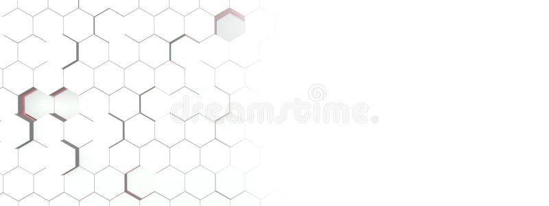 Abstract White Hexagon with Copy Space Background Stock Illustration ...