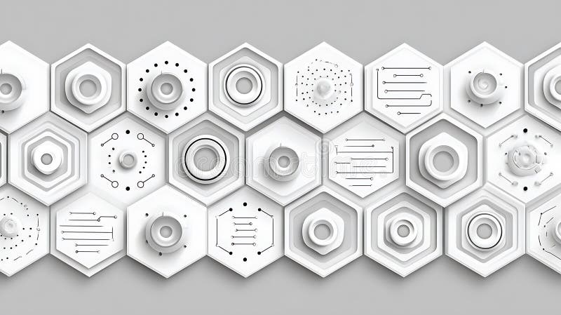 Abstract White Hexagon Geometric Pattern Background Stock Illustration ...
