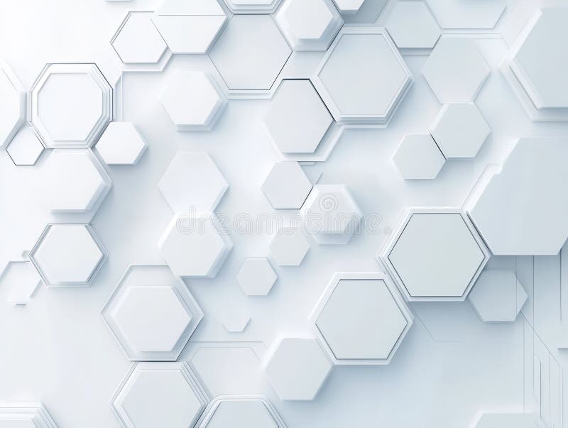 Abstract White Hexagon Pattern Background Stock Illustration ...