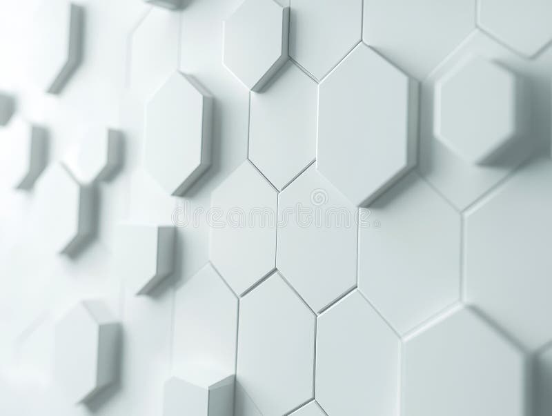 Abstract White Hexagon Pattern with Depth and Shadows Stock ...