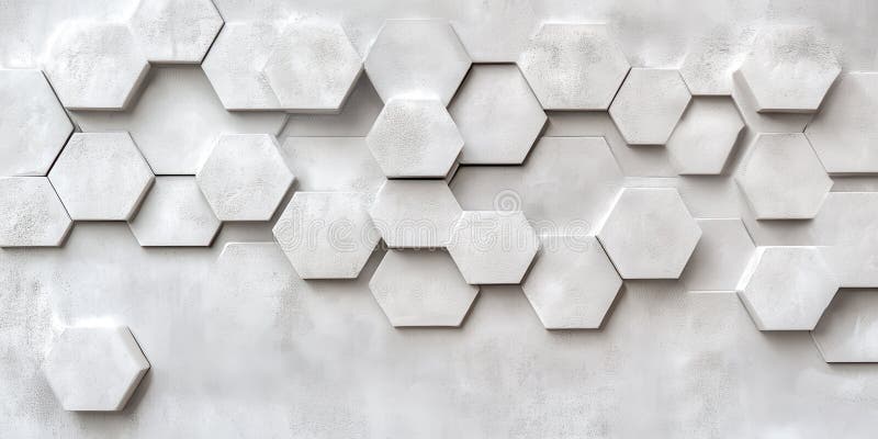 Abstract White Hexagon Pattern Wall Stock Illustration - Illustration ...
