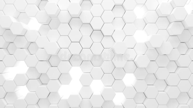 Abstract White Hexagon Shapes Background,hexagon Shape Raised High and ...