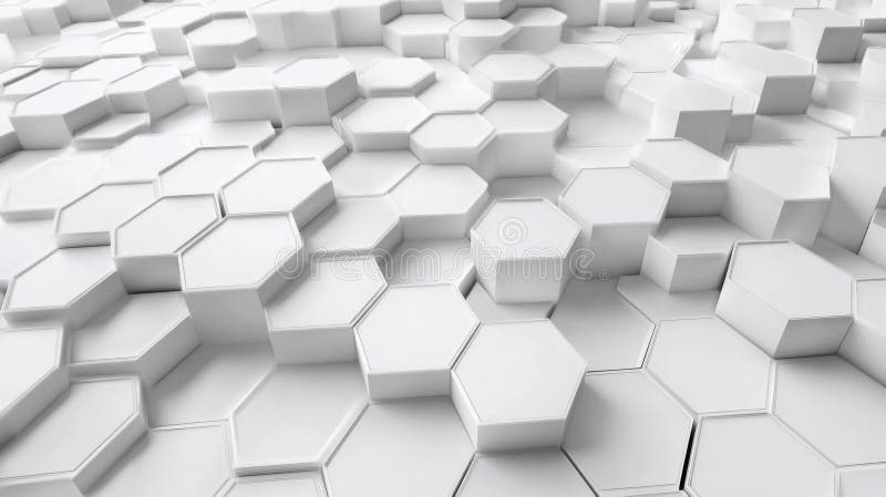Abstract White Hexagonal Geometric Pattern Background Stock ...
