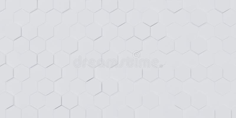 Abstract White Hexagonal Geometric Structure Background. Hexagon Shapes ...