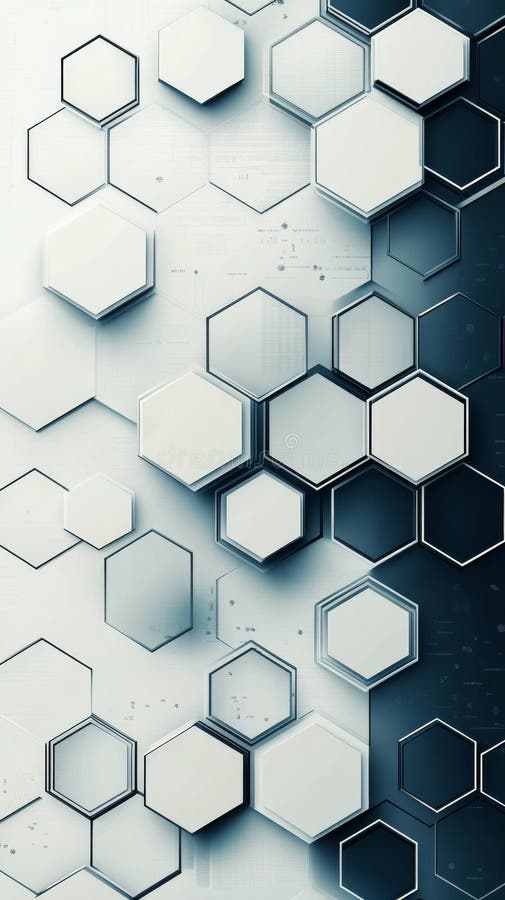 Abstract White Hexagons Form a Textured Wall Design in Modern ...