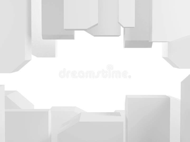 Abstract White High-tech Background, Blank Frame Stock Illustration ...