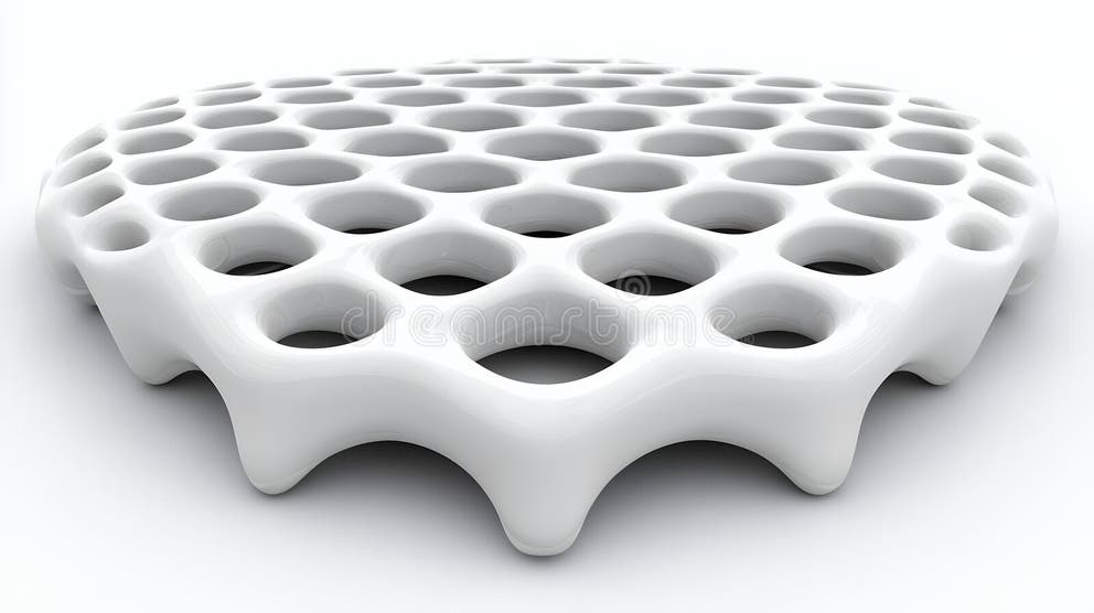 Abstract White Honeycomb 3D Render with Warped Dripping Edge Stock Illustration - Illustration ...