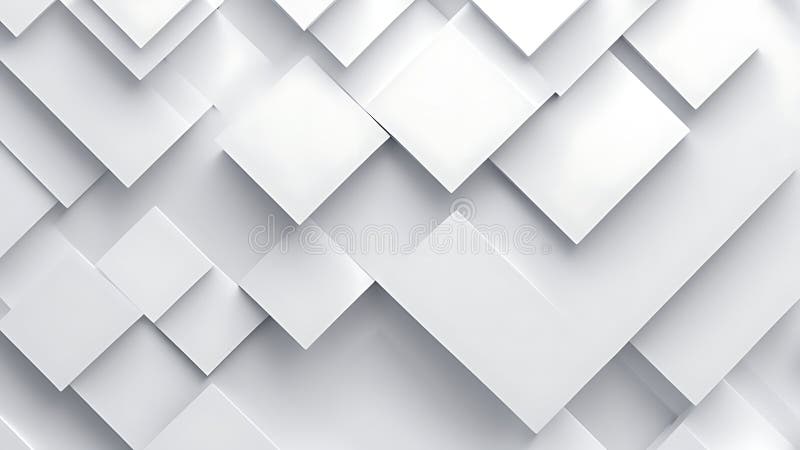 Abstract White Horizontal Background with Geometric White 3D Shapes ...