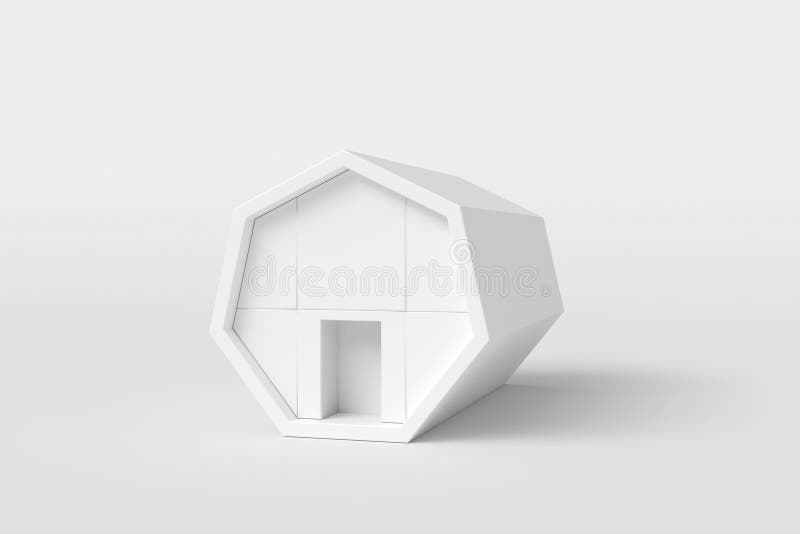 Abstract White House Heptagon Shape Isolate on White Background. Modern ...