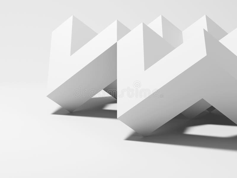 Abstract White Installation is on White Background with Soft Shadow. 3d ...