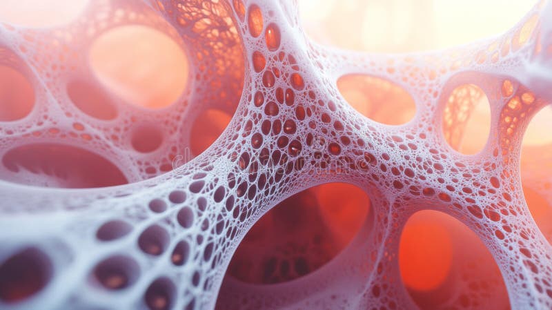 Abstract White Interconnected Web-Like Structure with Orange Background ...