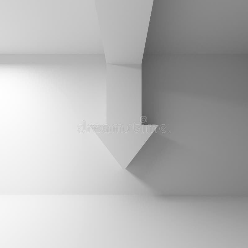 Abstract White Interior Background with Arrow Stock Illustration ...