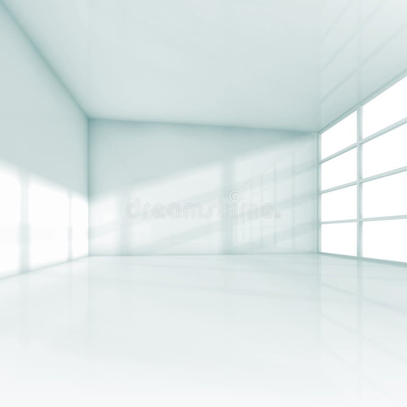 Abstract White Interior Empty 3d Office Room Stock Illustration ...