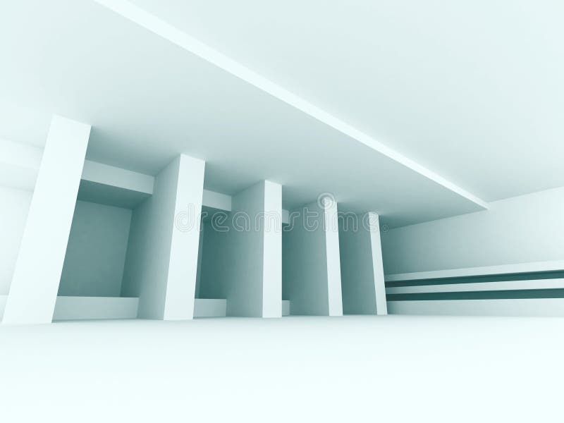 Abstract White Interior Empty Hall Background Stock Illustration ...