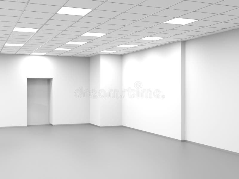 Abstract White Interior, Empty Room Stock Illustration - Illustration ...