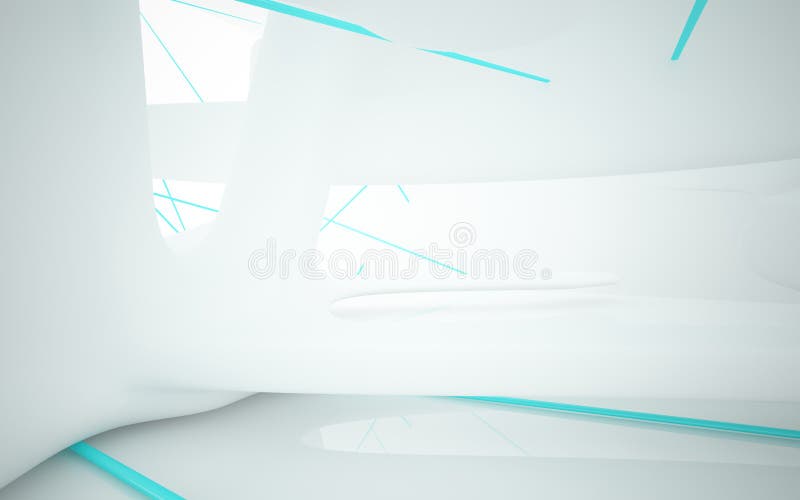Abstract White Interior Highlights Future. Architectural Background ...