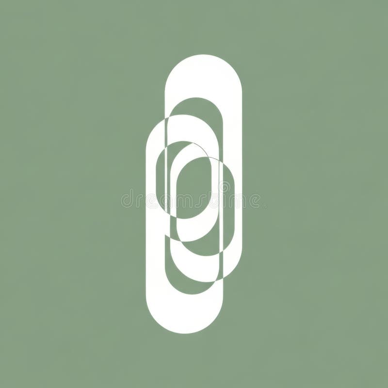 Abstract White Interlocking Oval Shapes Forming a Vertical Column ...