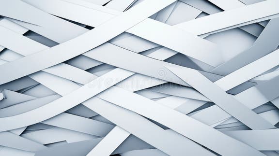 Abstract White Intertwined Stripes Complex Geometric Pattern of Overlapping White Stripes ...
