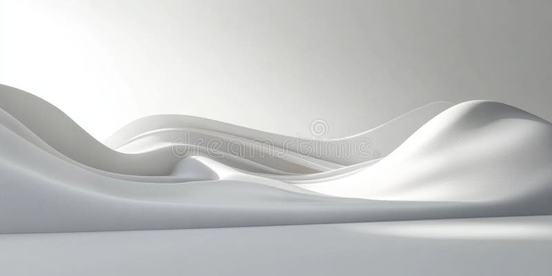 Abstract White Landscape Smooth Waves Modern Design Elegant Background ...