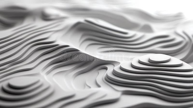 An Abstract White Landscape with Soft Contours Forms a Serene and ...