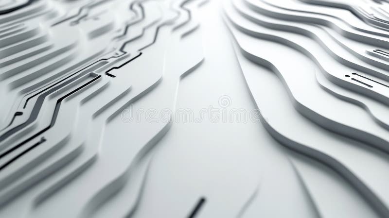 Abstract White Layered Pattern Creates a Sense of Depth and Movement ...