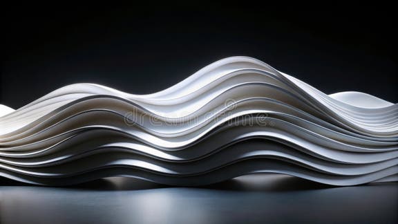 Abstract White Layered Wave Form Design, Elegant and Modern ...