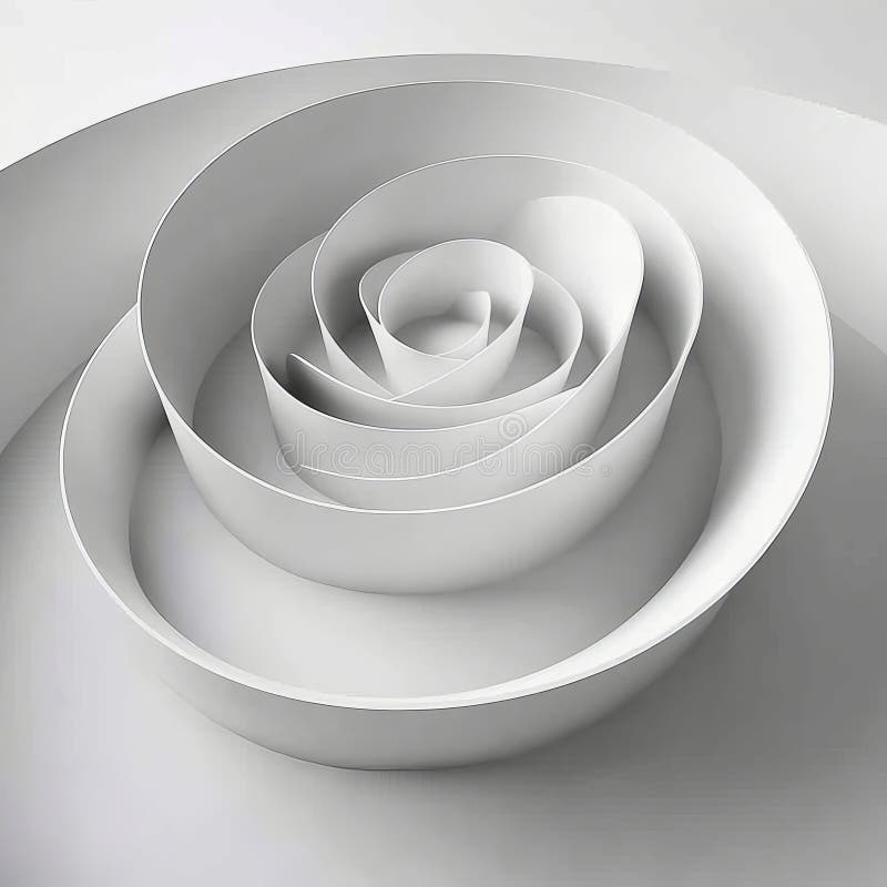 Abstract White Layers Background. Minimalistic Design, Spiral Elements ...