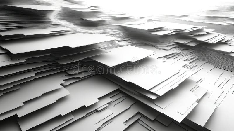 Abstract White Layers Landscape, Digital Art, Bright Background ...