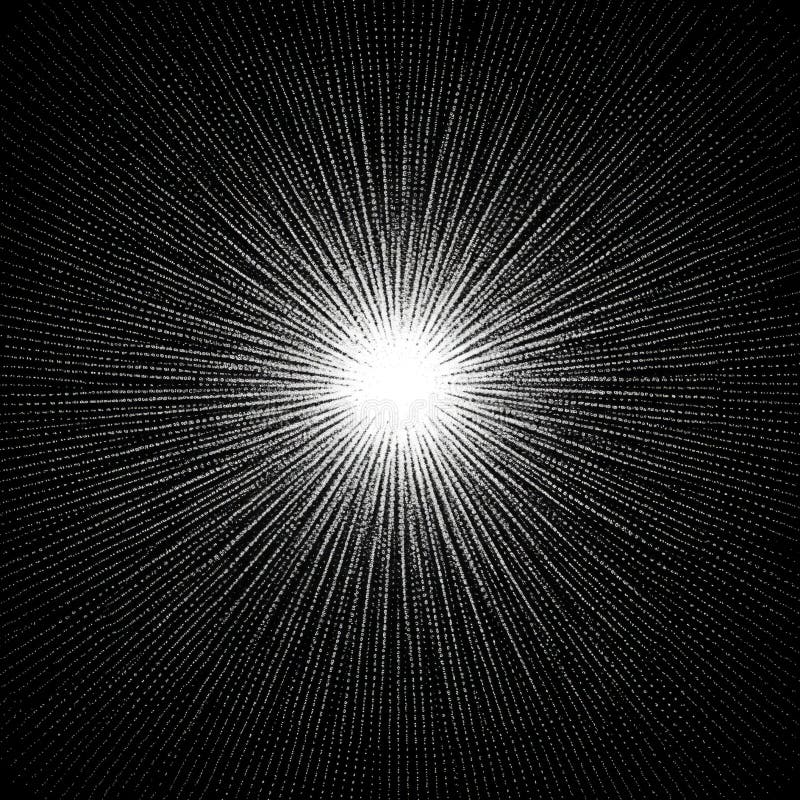 Abstract White Light Burst on Black Background Stock Illustration ...