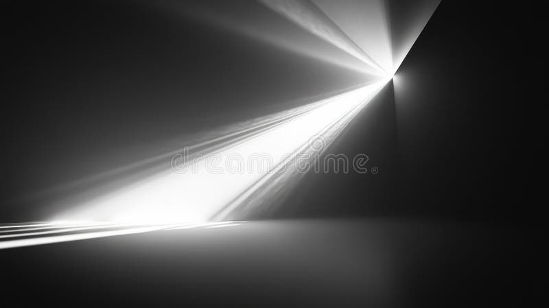Abstract White Light Rays in Dark Minimalist Space Stock Image - Image ...