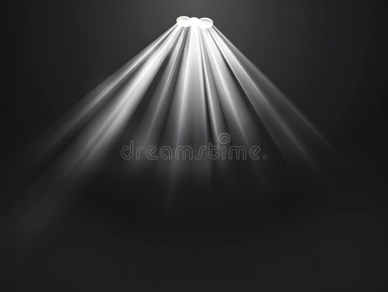 Abstract White Light Rays Spotlight on Black Background Stock ...