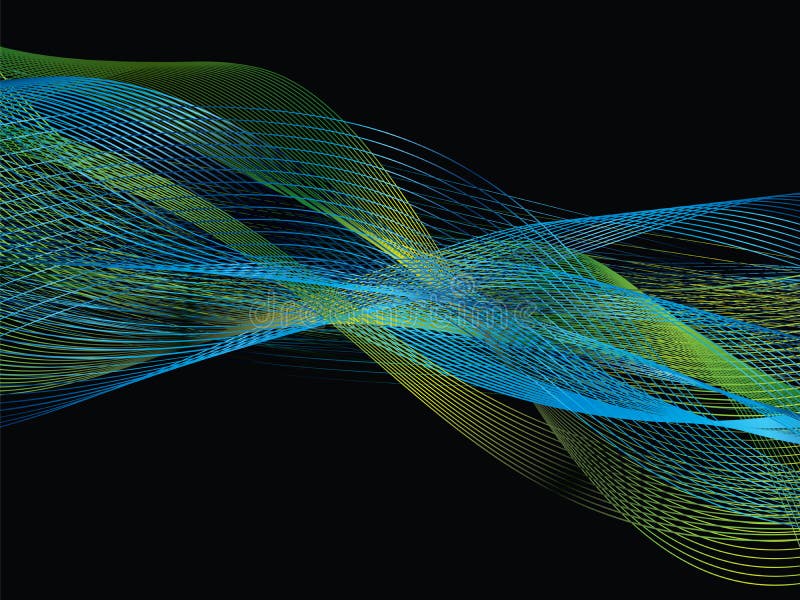 Abstract White Line Blue and Green Wave Band Stock Vector ...