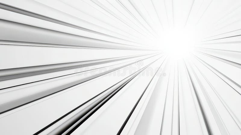 Abstract White Lines Converging Light Stock Illustration - Illustration ...