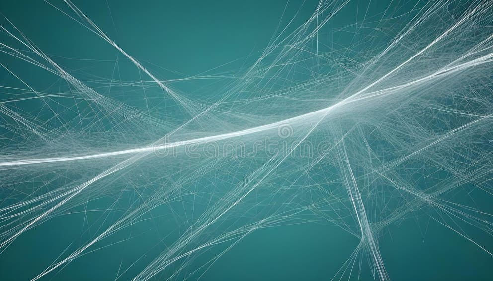 Abstract White Lines Creating a Complex Web-like Structure on a Teal ...