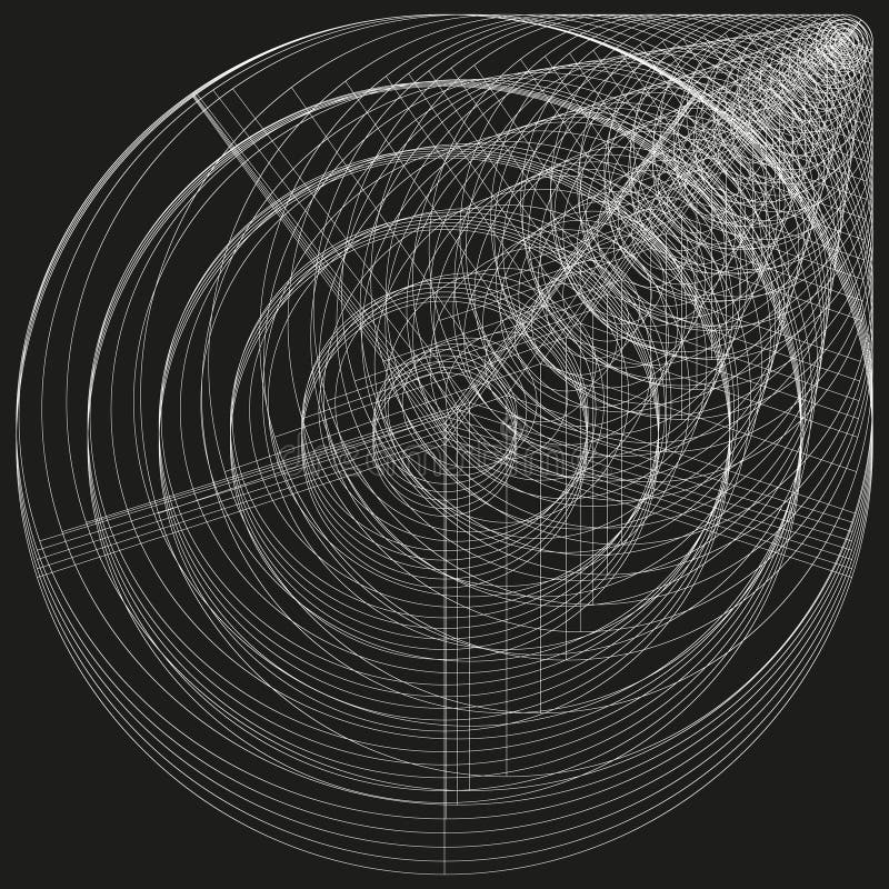 Abstract White Lines. Intersecting Geometric Curves. Minimal Circular ...