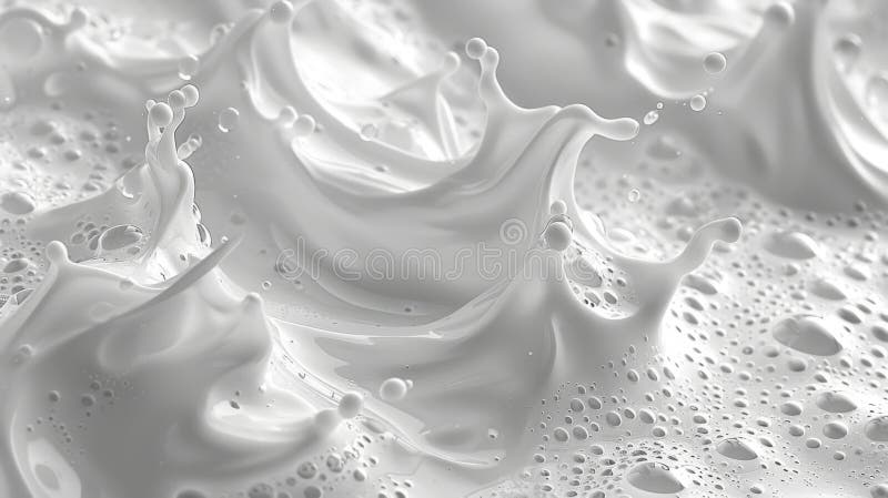 Abstract White Liquid Splash with Air Bubbles. Perfect for Backgrounds ...