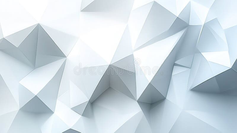 Abstract White Low-poly Background Texture with Geometric Shapes and ...